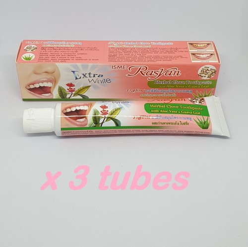 3 x 30 g Isme Rasyan Herbal Clove Aloe Vera Guava Leaf Toothpaste Set ...