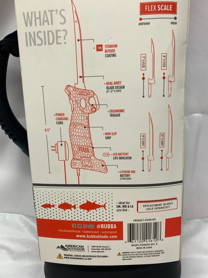 Bubba 1095705 Electric Fillet Knife Lithium Ion 4 Blade Set *New 661120416128| eBay