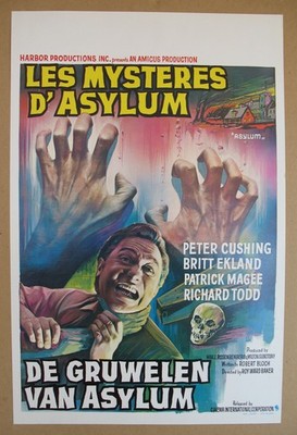 ASYLUM (1972) Belgian Poster, Peter Cushing, Britt Ekland, Lom, Amicus ...