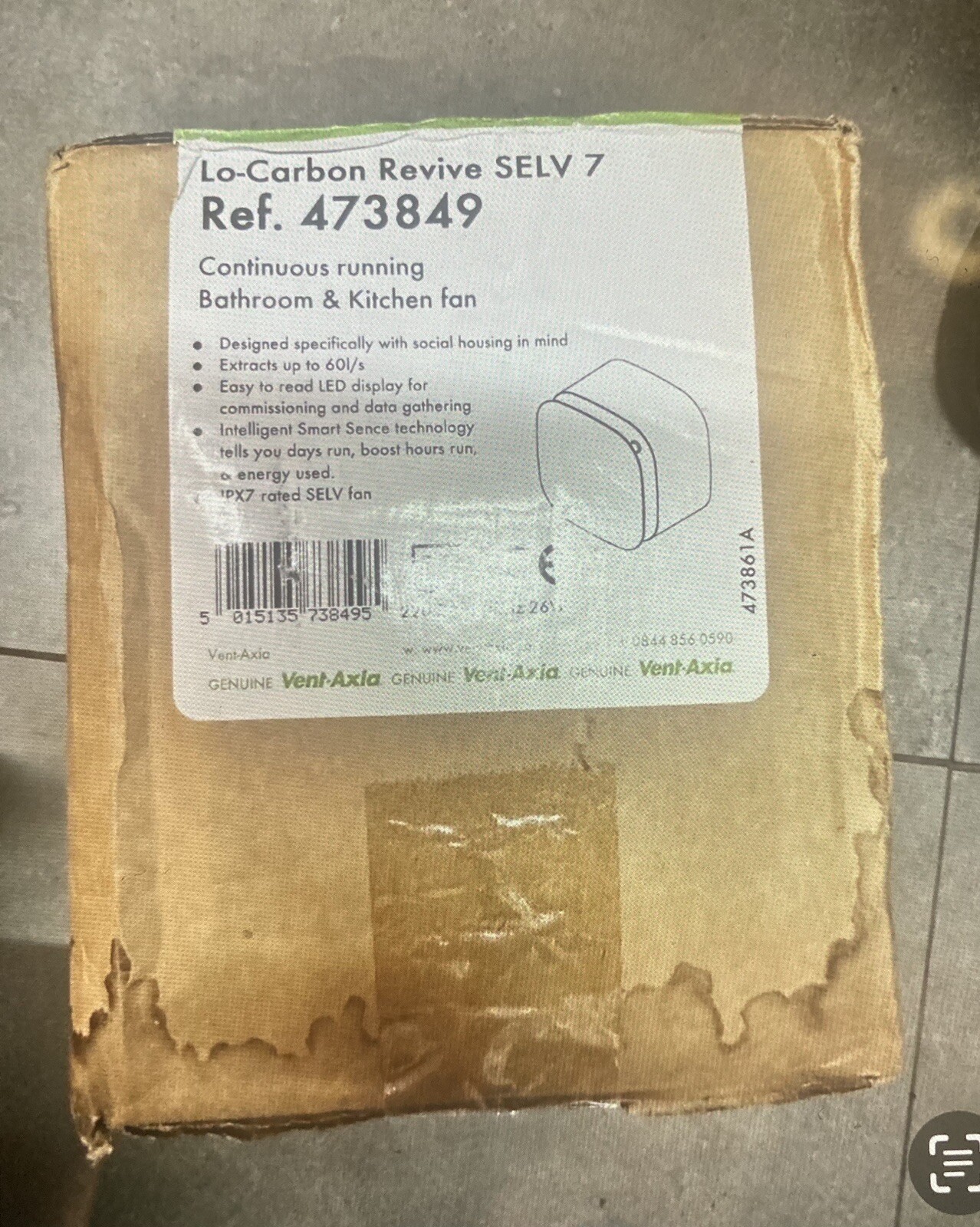 Vent-Axia Lo-Carbon Revive SELV7 Continuous Running Fan - White (473849 ...