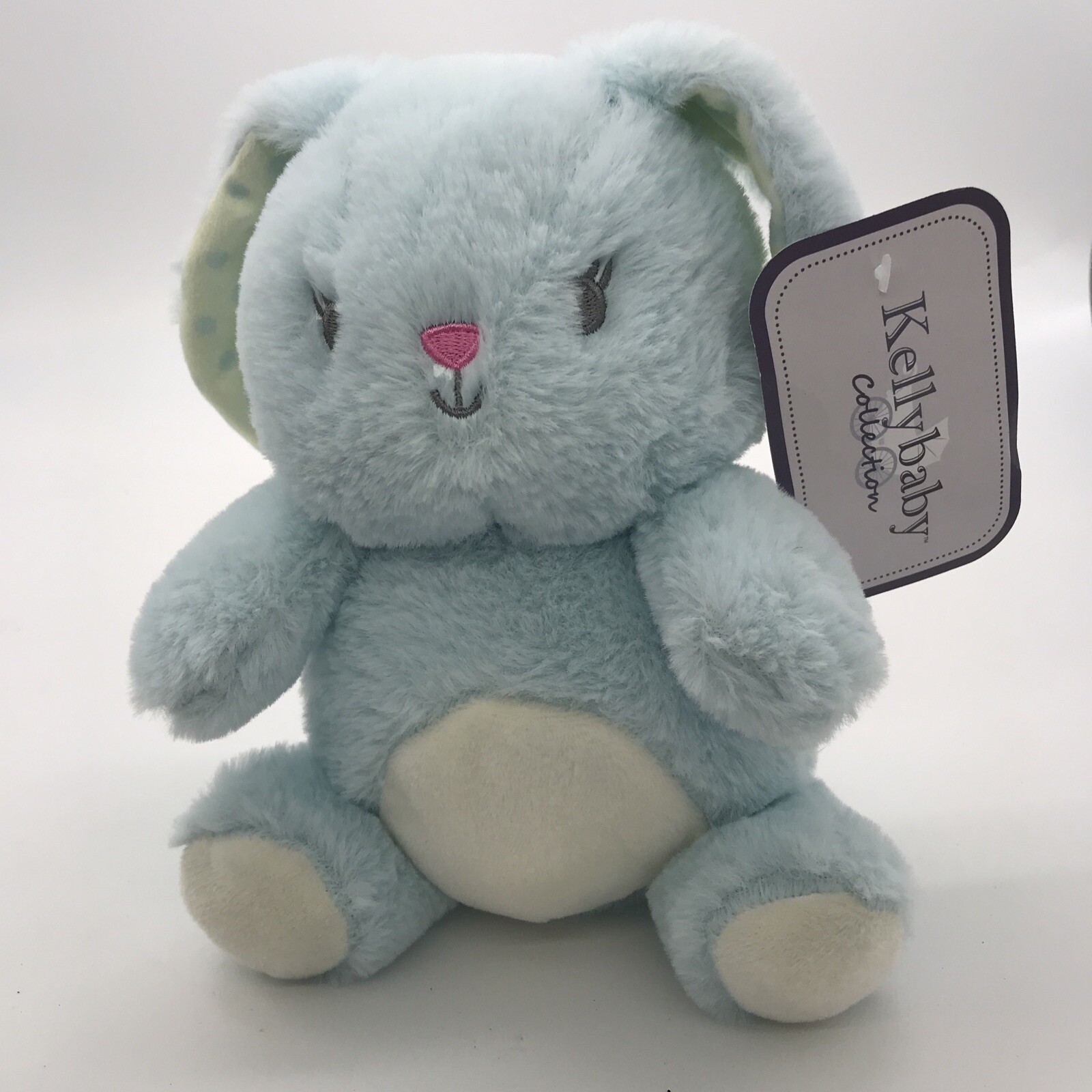 Kellytoy 7" Blue Bunny Rabbit Polka Dot Ears Baby Rattle 2020 Kellybaby ...