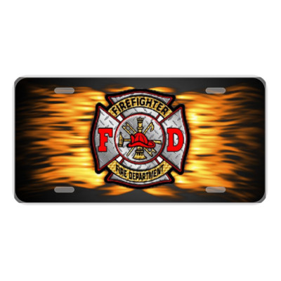 Custom Personalized License Plate Auto Car Tag With Firefighter Fire ...