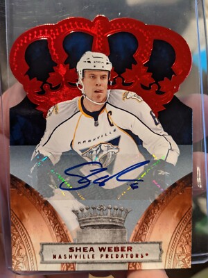 2010-11 Panini Crown Royale #56 Shea Weber Predators Red Foil 1/1 Auto ...