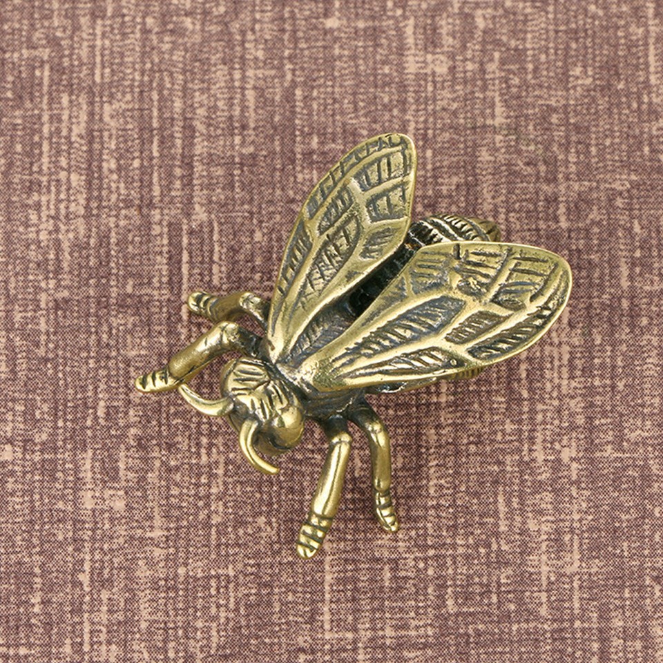 Brass Bee Figurine Small Statue House Table Decoration Insect Animal ...