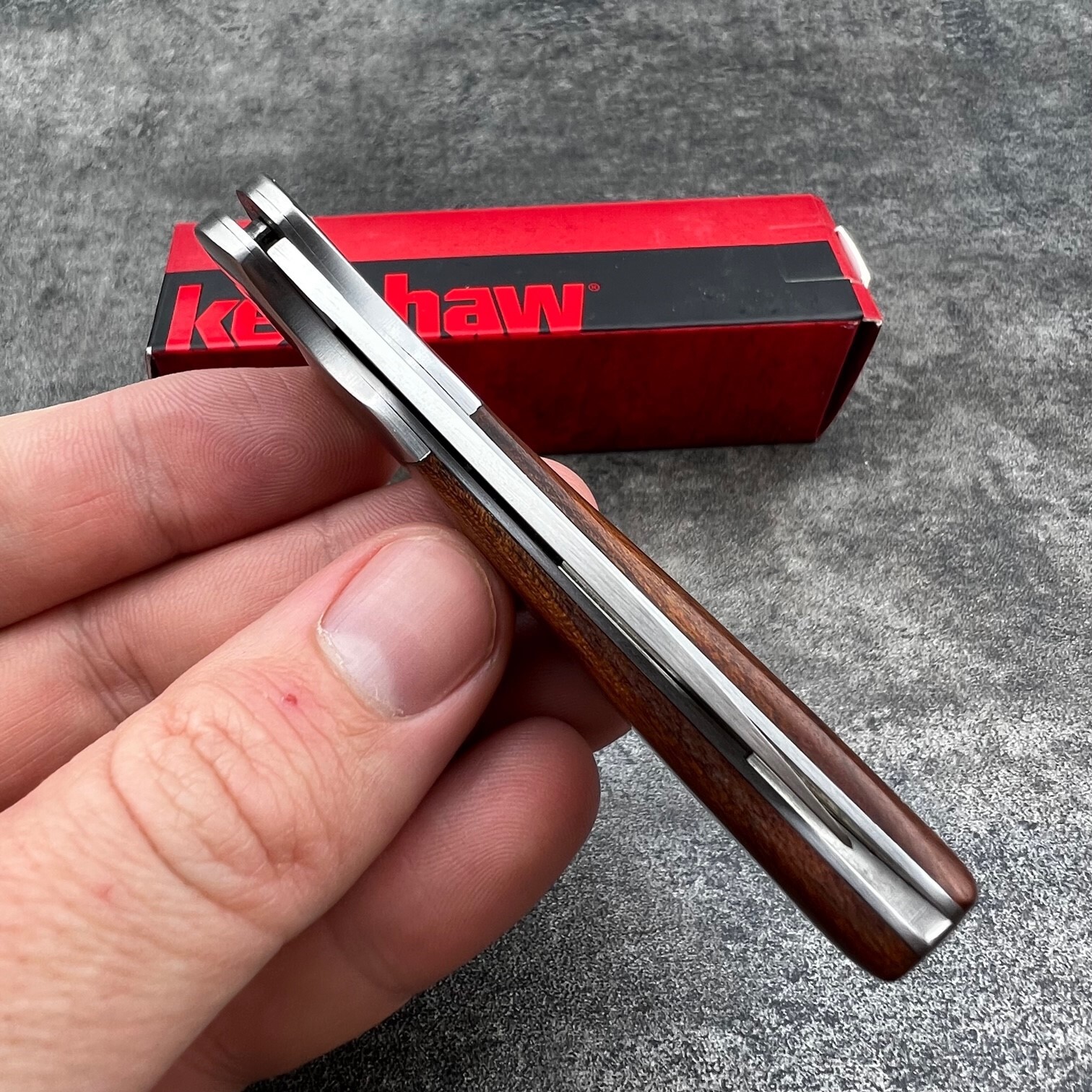 Kershaw Genuine Brown Wood Handles Small Folding Blade Lockback Pocket ...