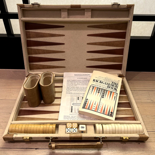 Cardinal Backgammon Set Velvet Case Complete Pieces Dice Cups ...