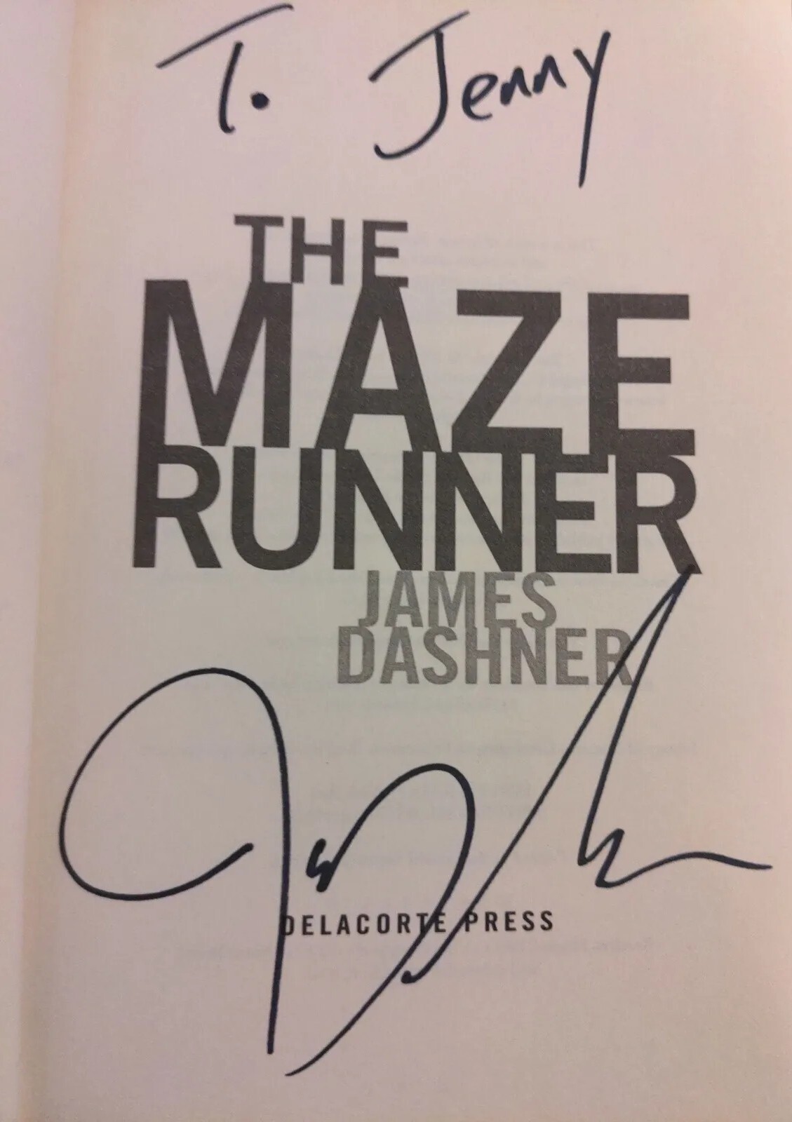 The Maze Runner- James Dashner SIGNED 1st Film Tie-In Ed 1st Print HB ...