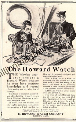 1909 F.X. Leyendecker Original Howard Watch Ad - The Ship's Wireless ...