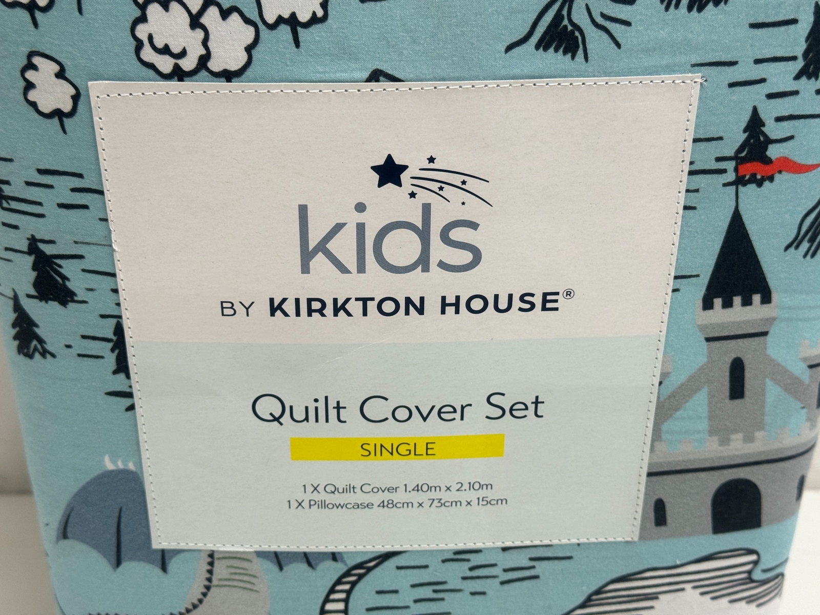 NEW Kids by Kirkton House Blue Medieval Cotton Quilt Cover Set SINGLE ...