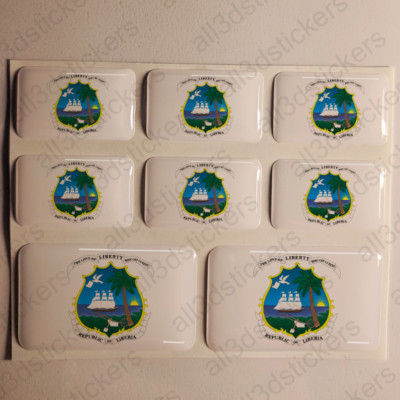 Sticker Liberia Resin Domed Stickers Liberia Coat of Arms 3D Vinyl ...