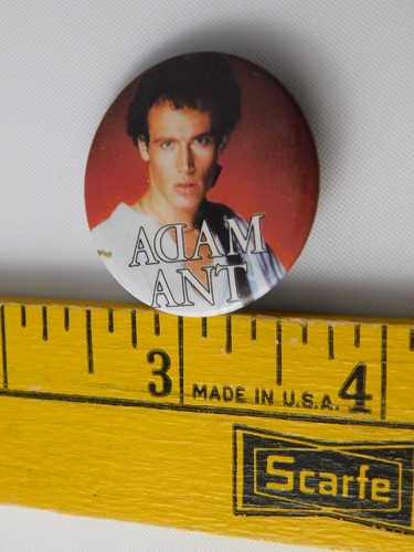 ADAM & THE ANTS BAND VINTAGE BUTTON PIN PUNK ROCK NEW WAVE SOUVENIR ...