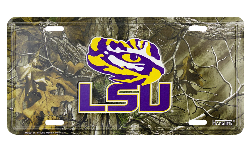 Louisiana State LSU Tigers Realtree Camo Aluminum Metal License Plate ...