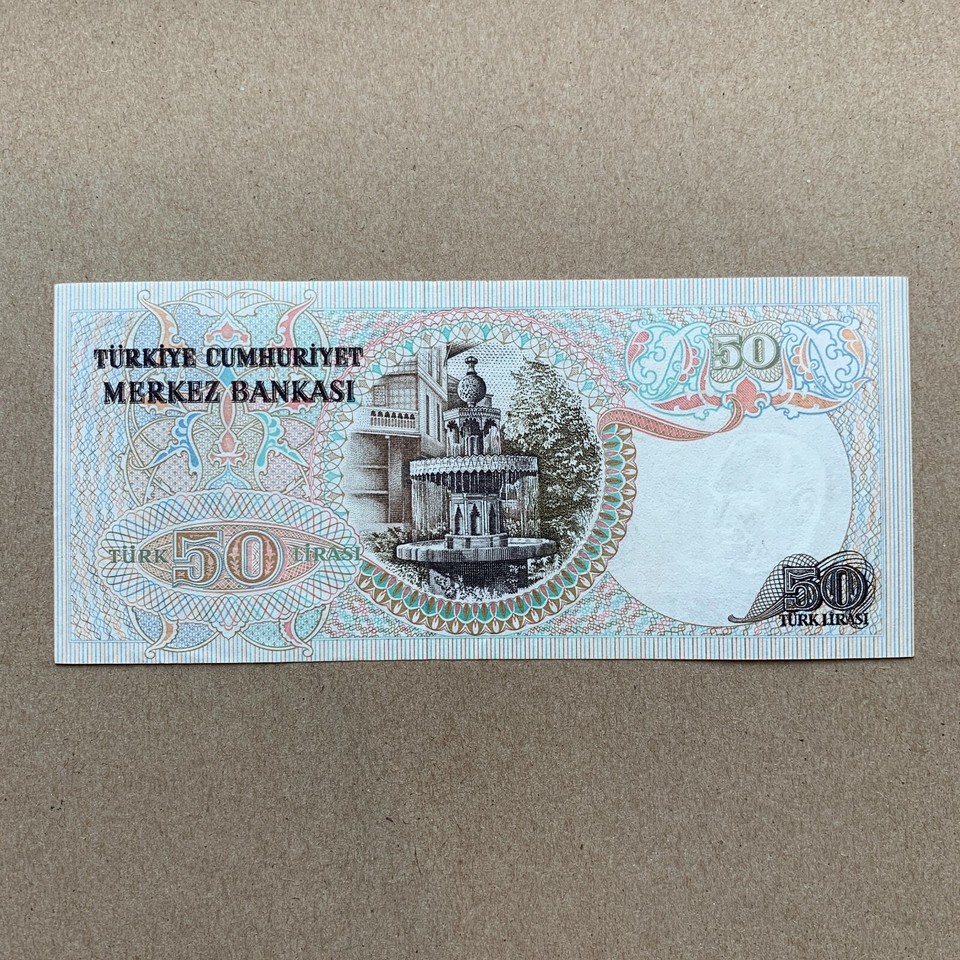 Turkey 50 Lira Banknote Turkish Currency. Mustafa Kemal Ataturk ...