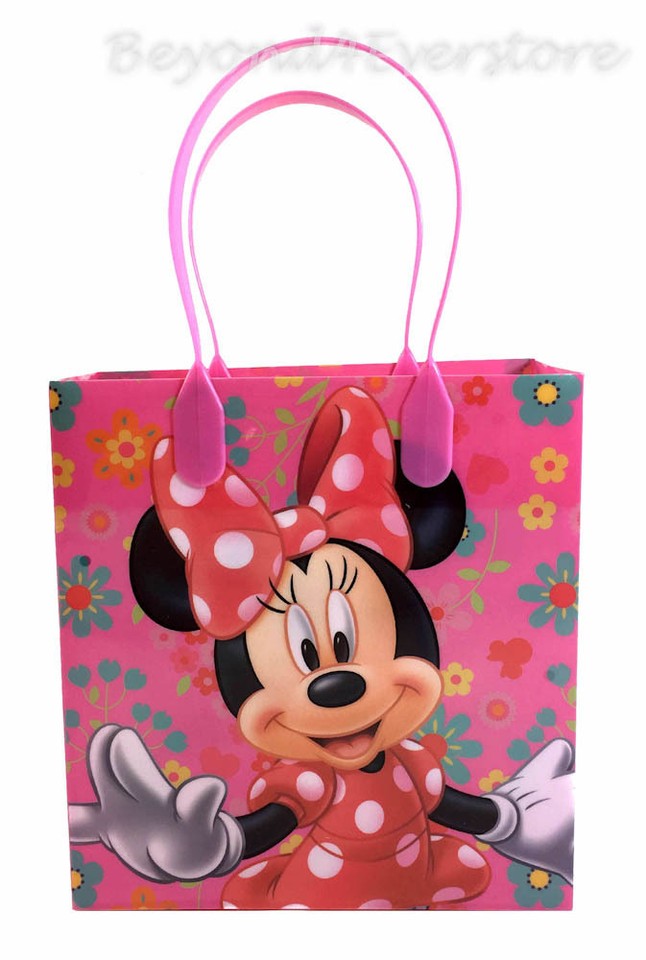 12PC Goody Bags Disney Minnie Mouse Birthday Party Favors Set Gift Bags ...
