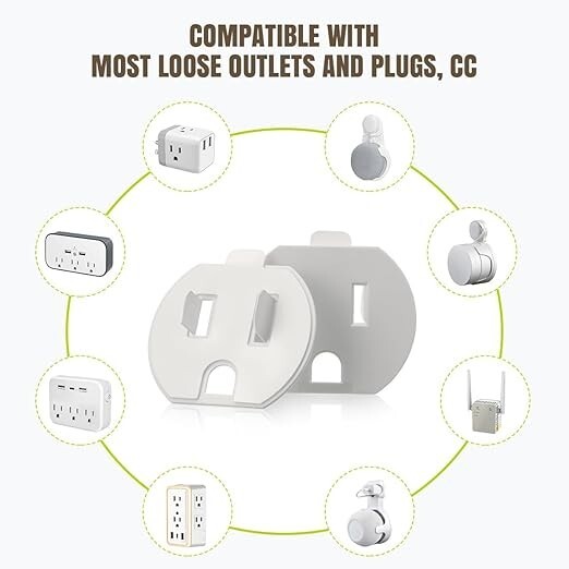 Loose Outlet Plug Fix, 12 Pack Plastic Snug Plug Socket Secured ...