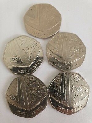 Rare 50p - Shield of Royal Arms Circulated x5 | eBay UK
