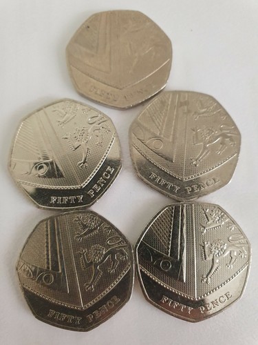 Rare 50p - Shield of Royal Arms Circulated x5 | eBay UK