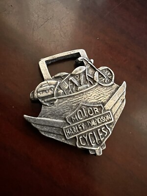 Early HD Motorcycle Watch Fob Vintage Harley Davidson Key Chain Zipper ...