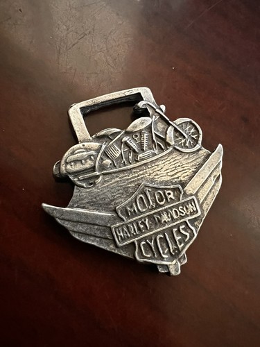 Early HD Motorcycle Watch Fob Vintage Harley Davidson Key Chain Zipper ...