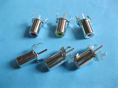 120 pcs AV Pin Jack RCA Female 3 Color Audio Video AV Socket Connector ...