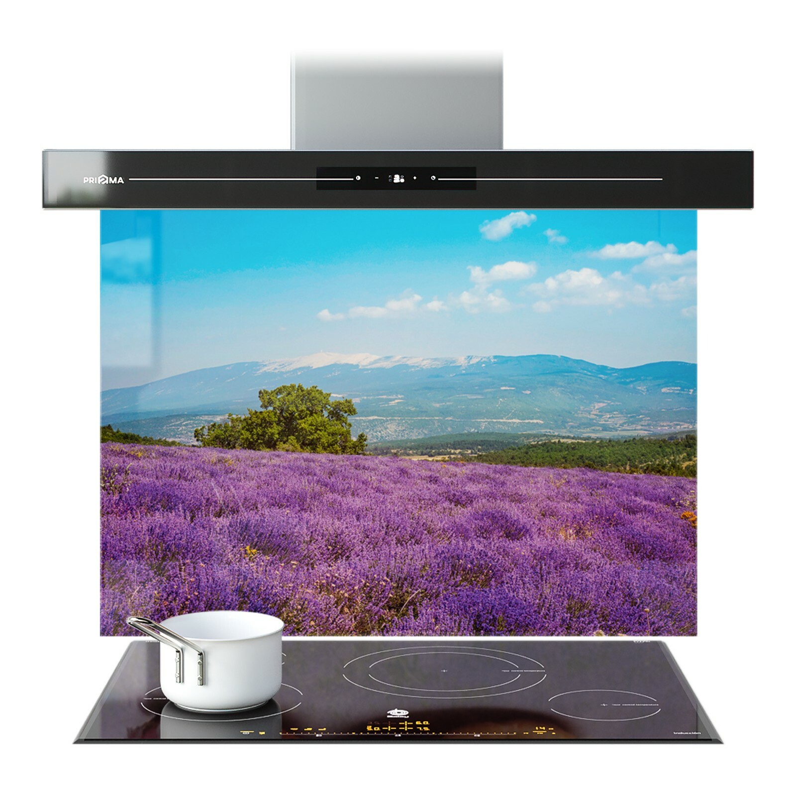 Kitchen Glass Splashback Toughened Tile Cooker ANY SIZE Lavender Field ...
