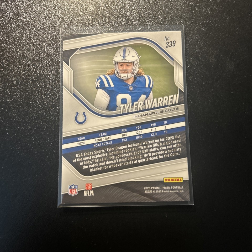 2025 Prizm Tyler Warren Rookie #339 - Colts RC | eBay