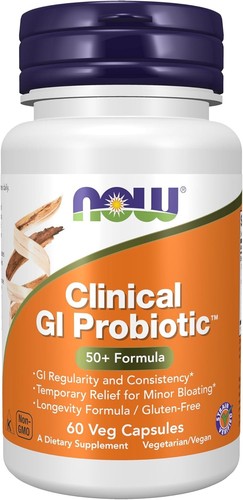 NOW Foods Supplements, Clinical GI Probiotic™, 50+ Formula, Strain ...