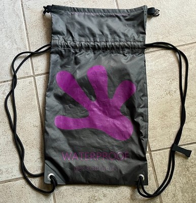 GeckoBrands Waterproof Drawstring Backpack Bag Gray/Purple Hiking | eBay