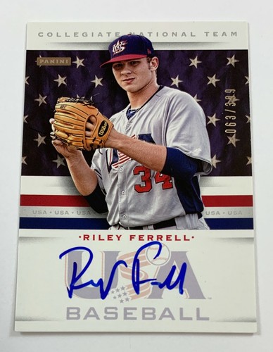 2013 Panini Riley Ferrell USA Baseball National Team Auto Card AR21 | eBay