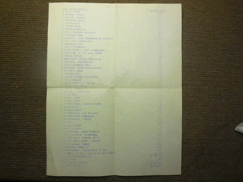 Vintage Vietnam War USMC Recruit Issue Sheet With Cost For Basic ...