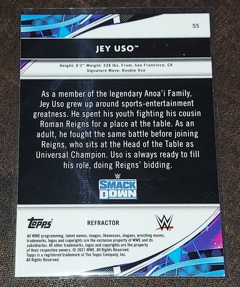 2021 TOPPS WWE FINEST REFRACTOR JEY USO CARD #55 | eBay