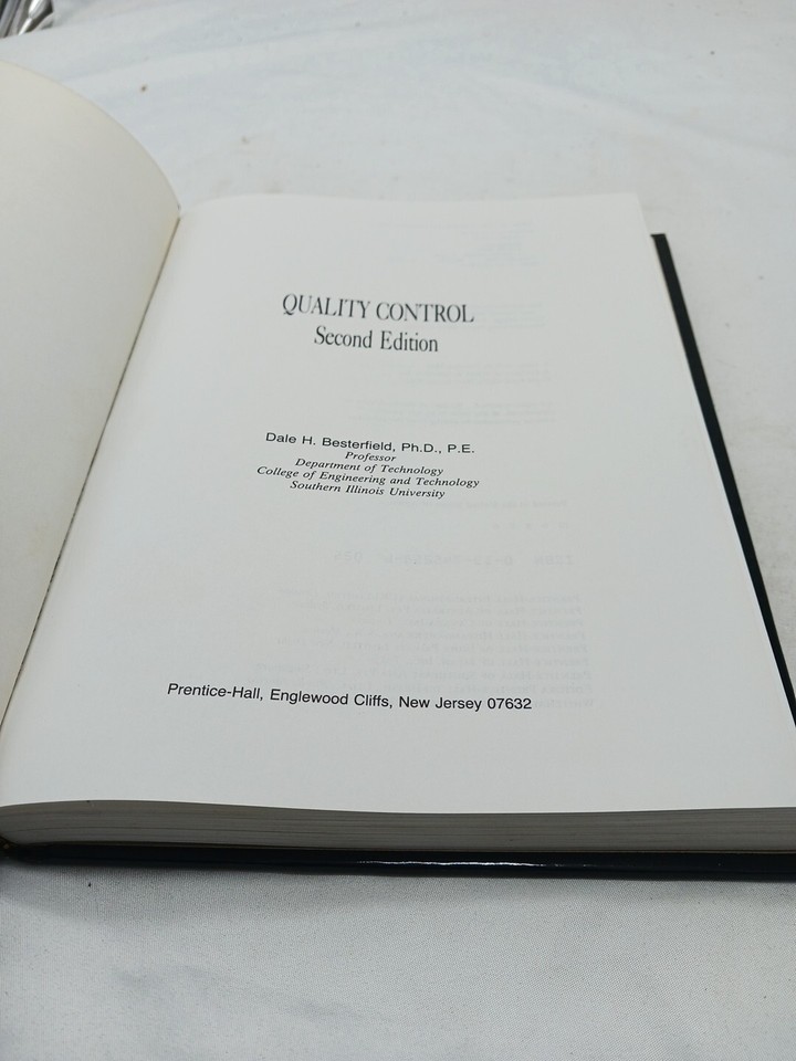 Quality Control Second 2nd Edition by Dale H. Besterfield (1986 ...