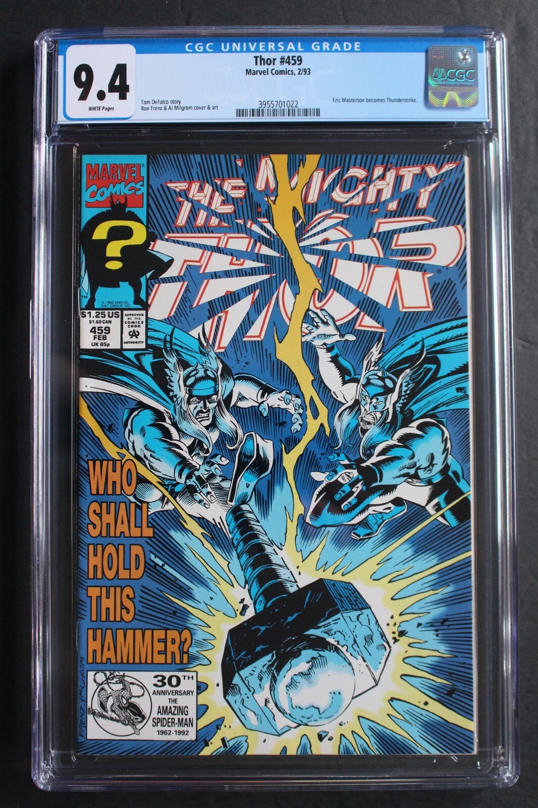THOR #459 1st ERIC MASTERSON as THUNDERSTRIKE & MACE 1993 Amora Sif Odin CGC 9.4 | eBay