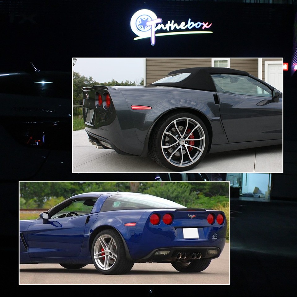 For Chevy Corvette C6 2005-2013 Red Lens LED Side Marker Lights Rear ...