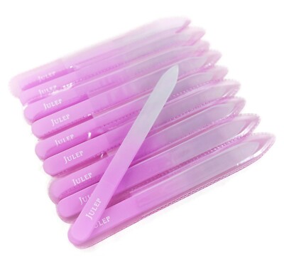 Pack of 10 Julep Crystal Glass Pink Nail Files Fine Grit Professional ...