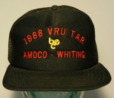 Vintage AMOCO GAS OIL REFINERY VRU TAR WHITING INDIANA TRUCKER HAT MADE ...