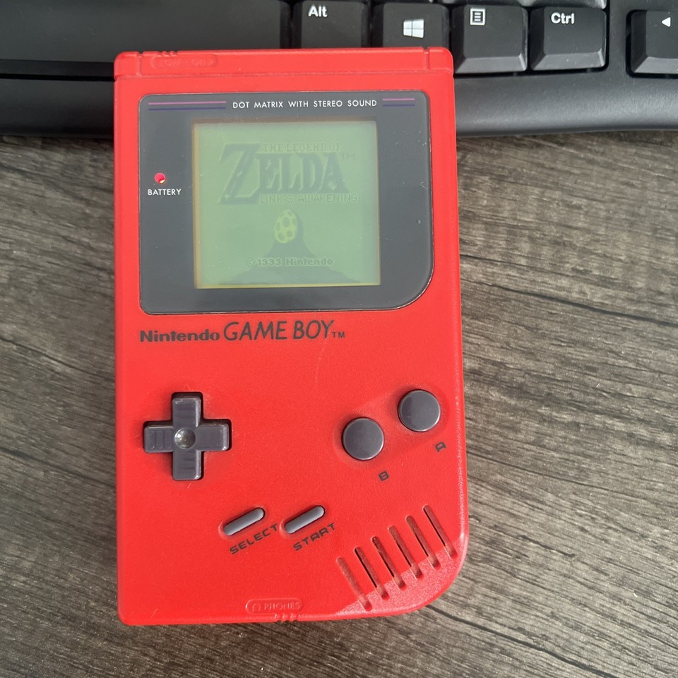 Nintendo Game Boy Red - 1989 DMG-01 - w/ The Legend of Zelda Link’s ...