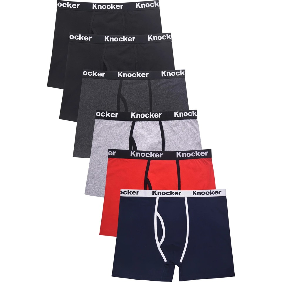 2 -12 Pack Men's Boxer Briefs Stretch Cotton Multi Color Underwear ...