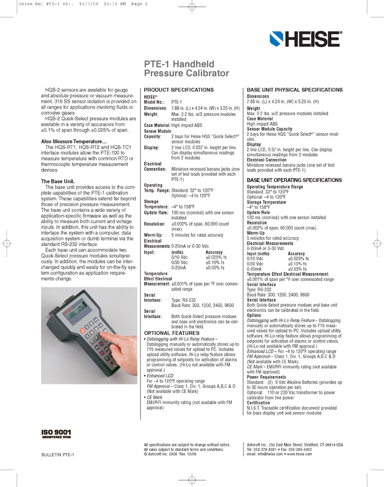 HEISE PTE-1 Handheld Pressure Calibrator + 3 Modules | eBay