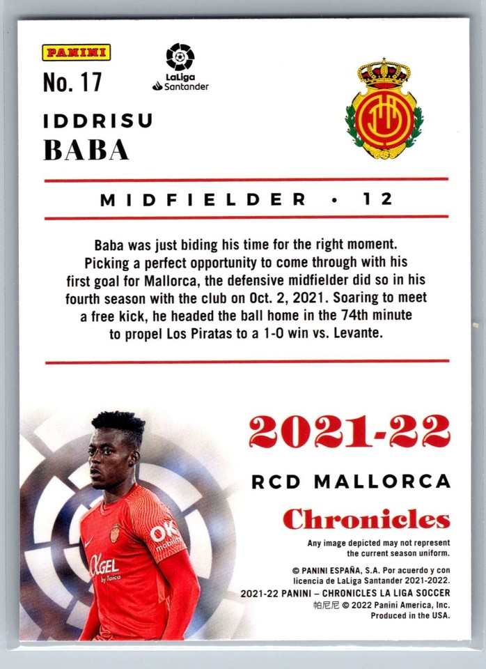 2021-22 Panini Chronicles Iddrisu Baba Rookie Purple Astro Parallel RC ...