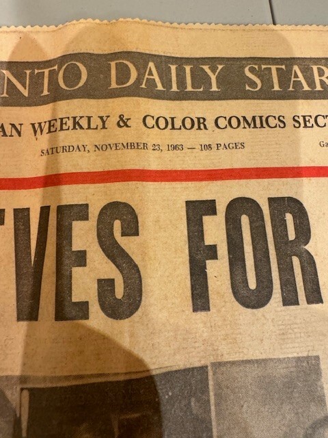 Kennedy Assassination Newspaper November 23 1963 Toronto Daily Star ...