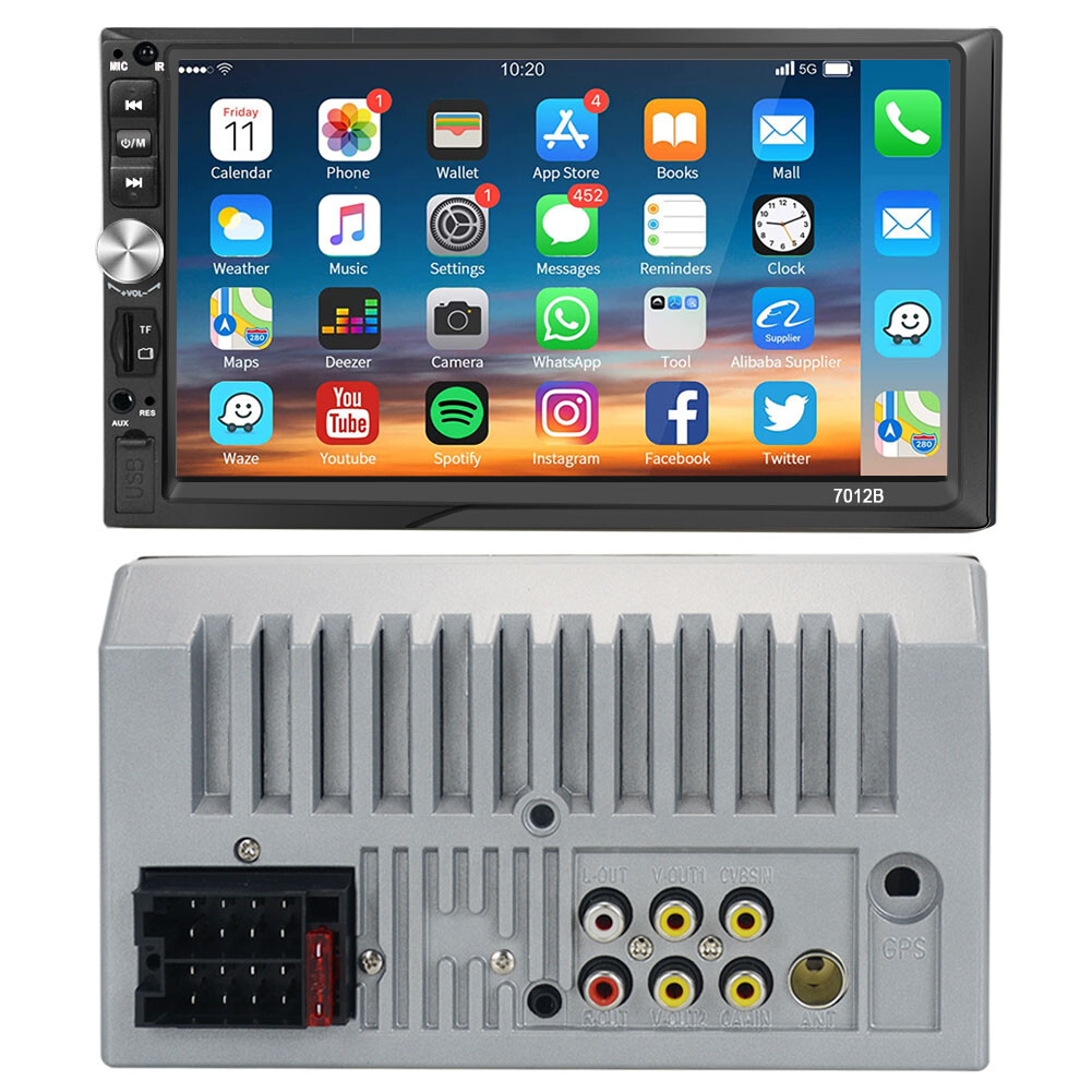 Double 2 DIN Car MP5 Player Bluetooth Touch Screen Stereo Radio 7 Inch ...