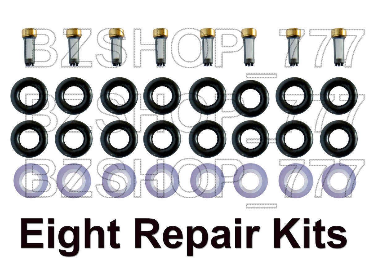 8x NEW Fuel Injector Repair Land Rover Range Rover Kit for 4.0L 4.8L V8 ...