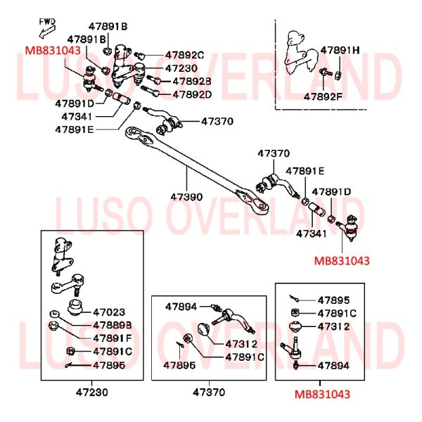 1992-2000 Mitsubishi MONTERO Gen 2/2.5 & SPORT - Tie Rod, Outer ...