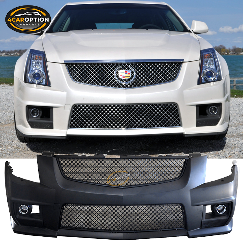 Fits 08-13 Cadillac CTS Front Bumper Conversion V Style w/ Grille Fog ...