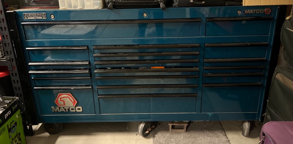 Custom Matco Toolbox. Blue. 61/2 ft x 2ft x 4ft. Lock and key. | eBay