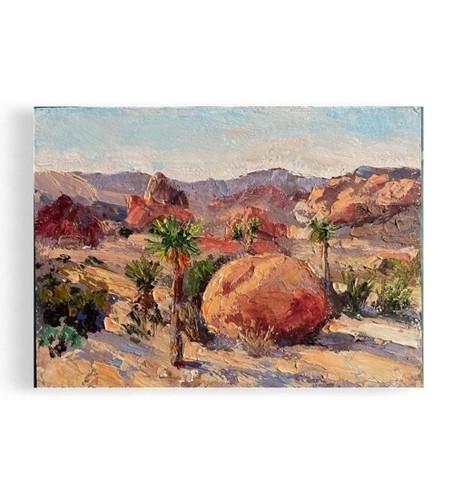 Original oil painting Joshua tree National park Desert tiny art Hand ...
