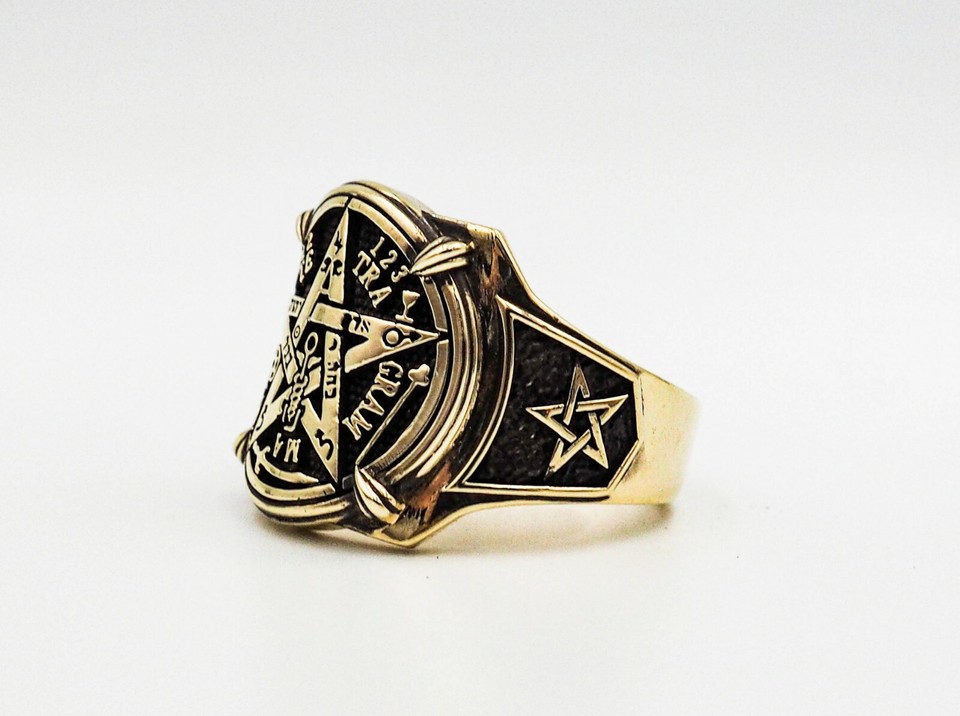 Tetragrammaton Ceremonial Magic Seal of Solomon Ring Brass Jewelry BR ...