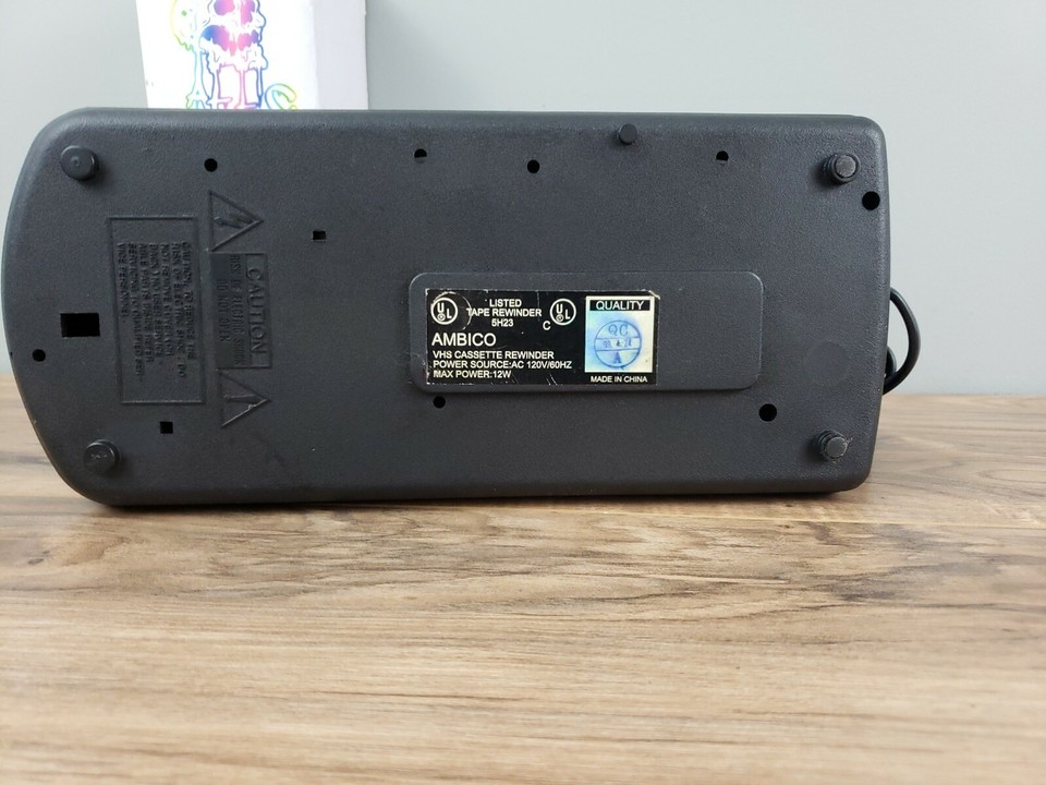 Video Cassette Rewinder Ambico VHS One Way Tested Works Black | eBay