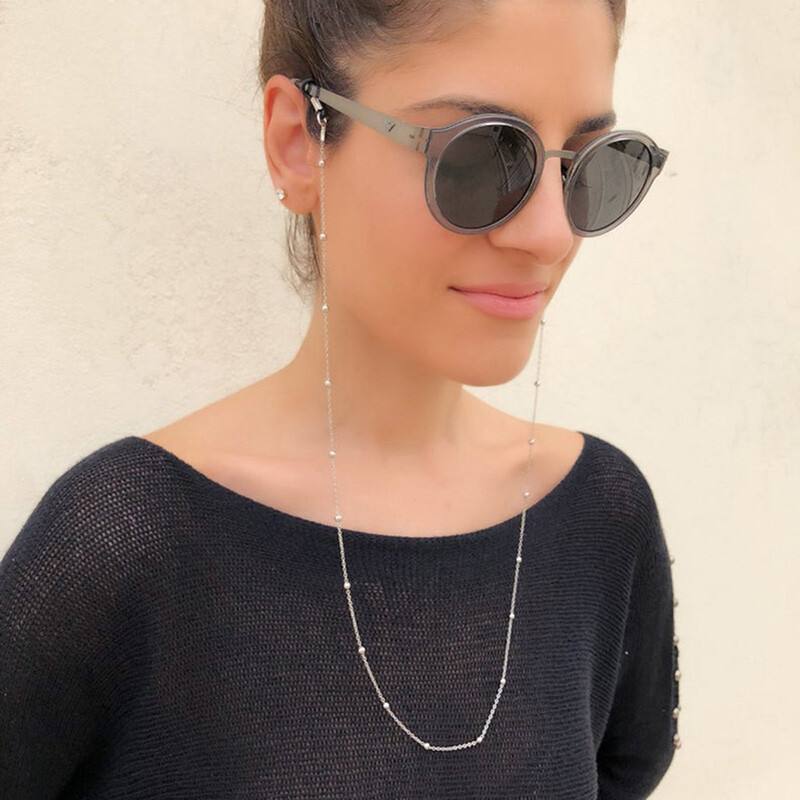 Women Gold Eyeglass Chains Sunglasses Reading Beaded Eyewears Cord Neck ...